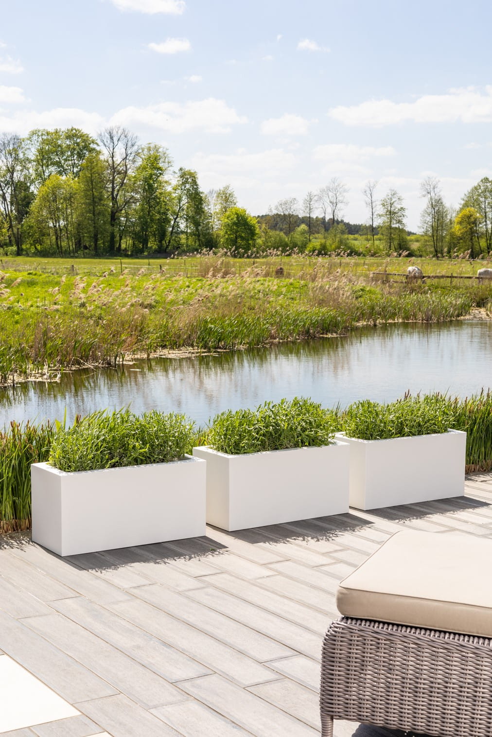 Zestaw 2 Podłużnych Donic Monumo Lungo białych z wewnętrzną półką - Monumo