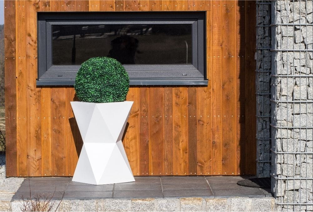 Nowoczesna donica Monumo Valencia szara z wewnętrzną półką H:70 - Monumo