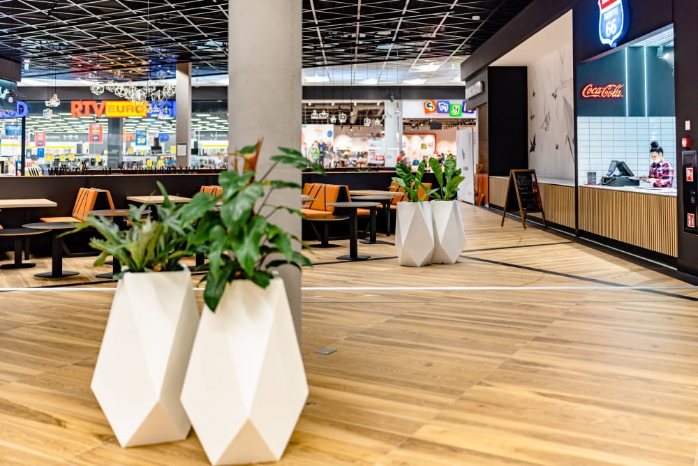 Wysoka nowoczesna donica Monumo Volcano szara z wewnętrzną półką H:80 ...